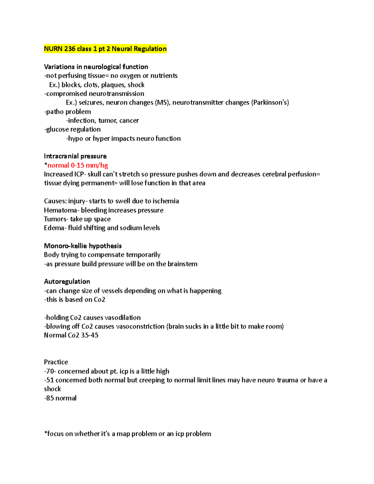 NURN 236 class 1 pt 2 Neural Regulation - NURN 236 class 1 pt 2 Neural ...