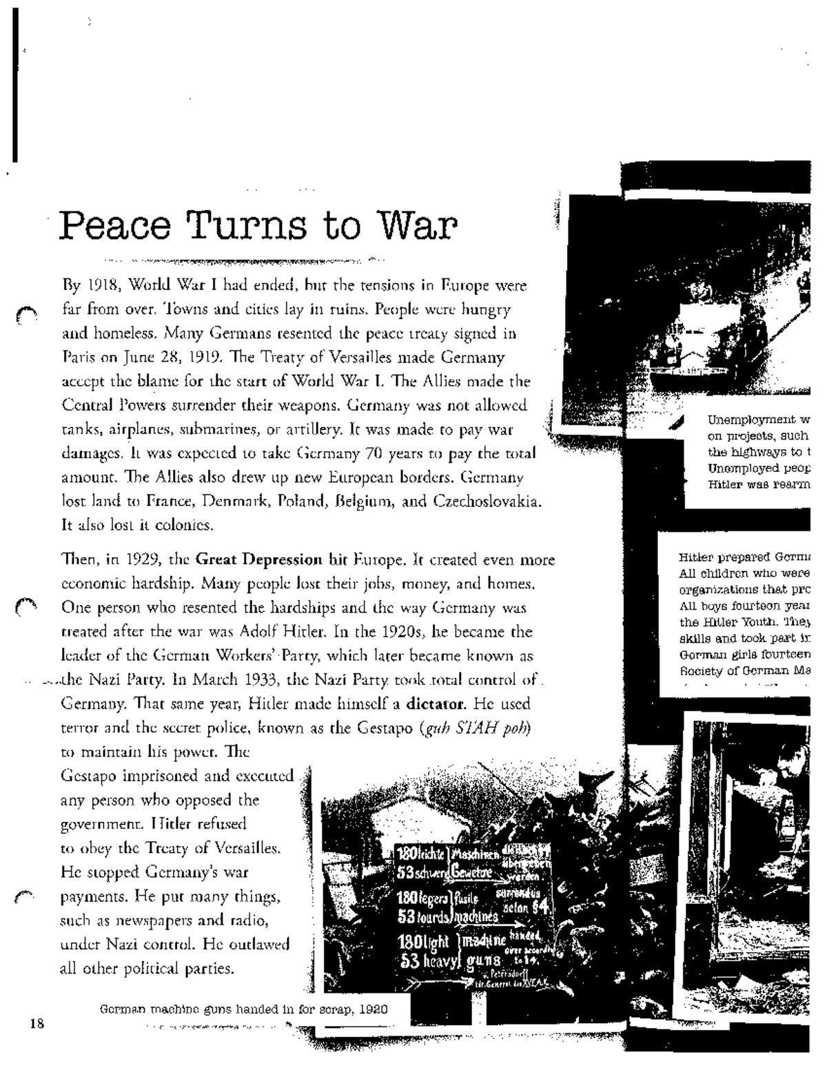 Timeline Reading Intro to WWII 4 parts - Studocu
