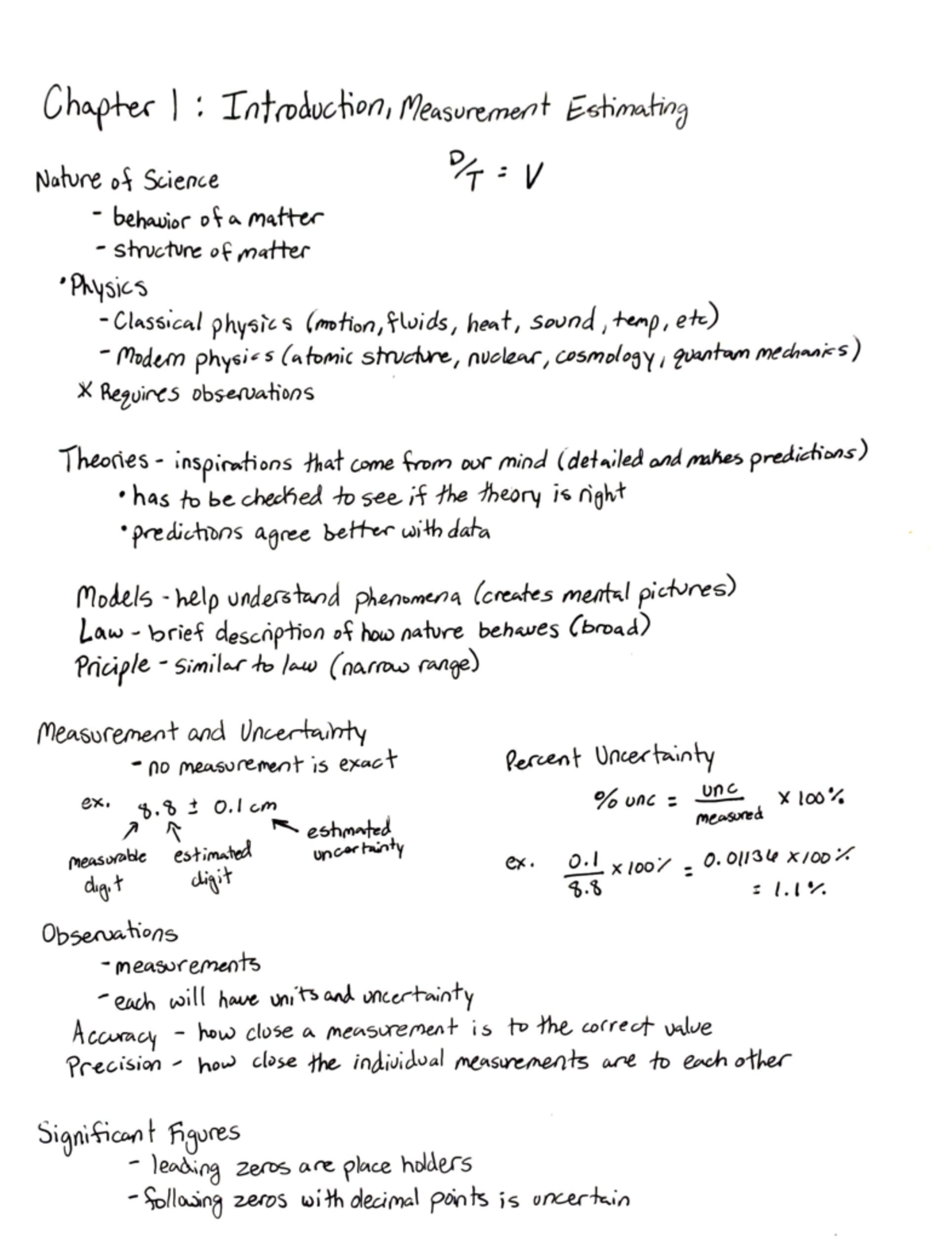 Chapter 1 Notes (Pt 1) - Class at 11:00 with Dr. Uran - Chapter 1 ...