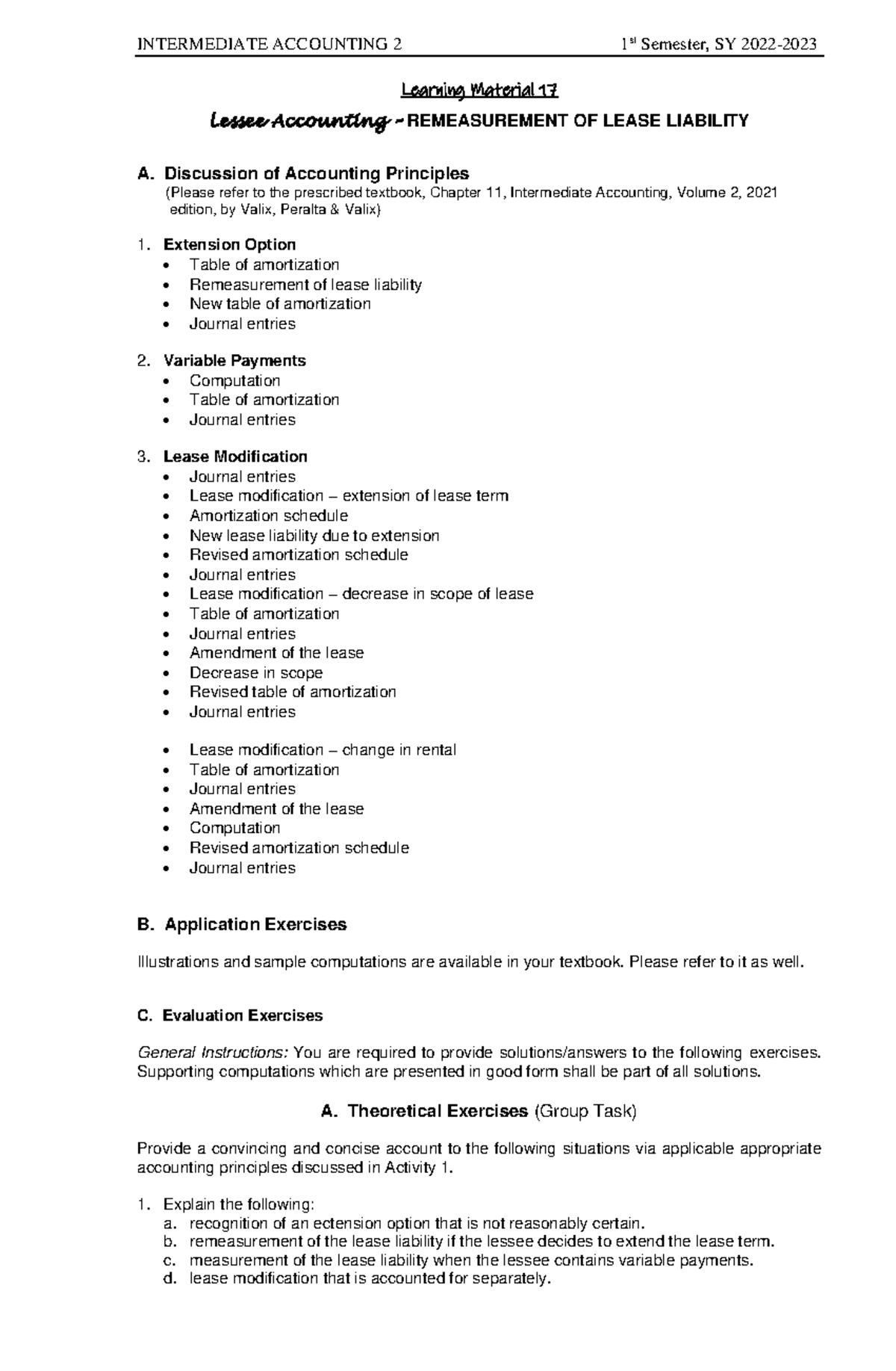 Learning-Material-17 - INTERMEDIATE ACCOUNTING 2 1 st Semester, SY 2022 ...