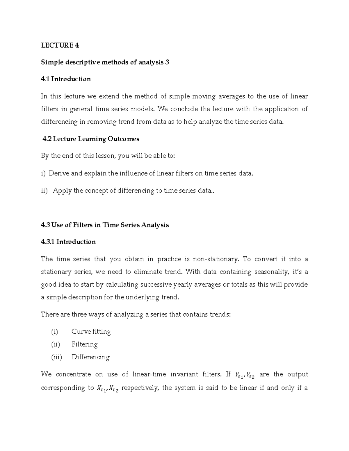 STA 223 Lecture 4 Notes - simple descriptive methods of analysis 3 ...