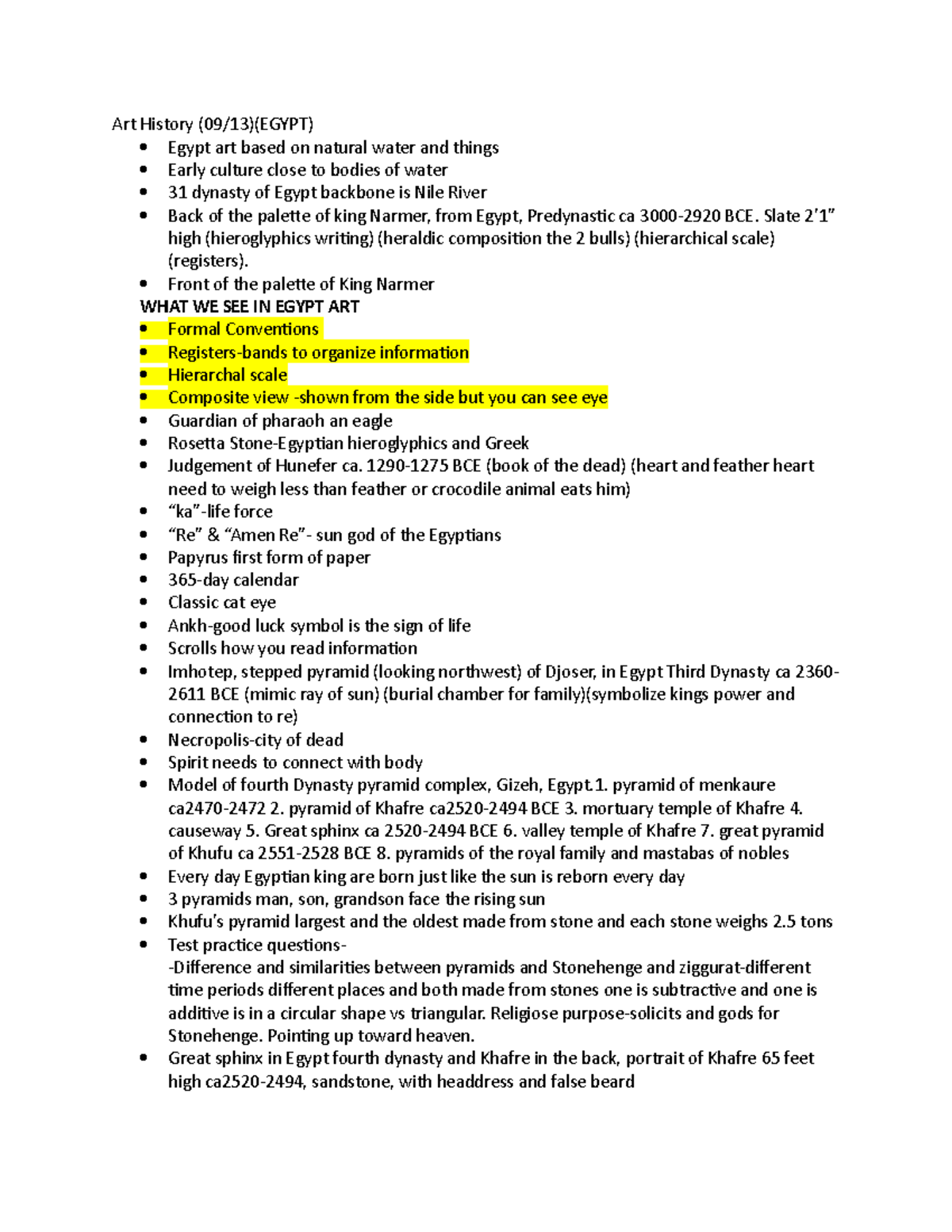 Art History 2 - Info about Egypt - Art History (09/13)(EGYPT) Egypt art ...