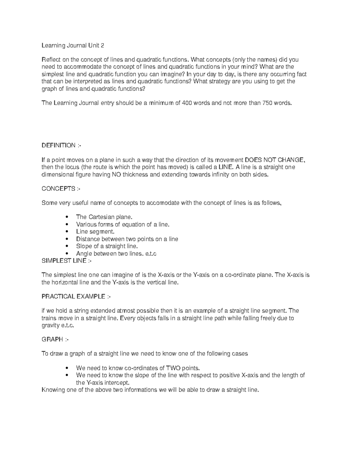 Learning journal 2 b - the good assignment got a 100 on this class ...