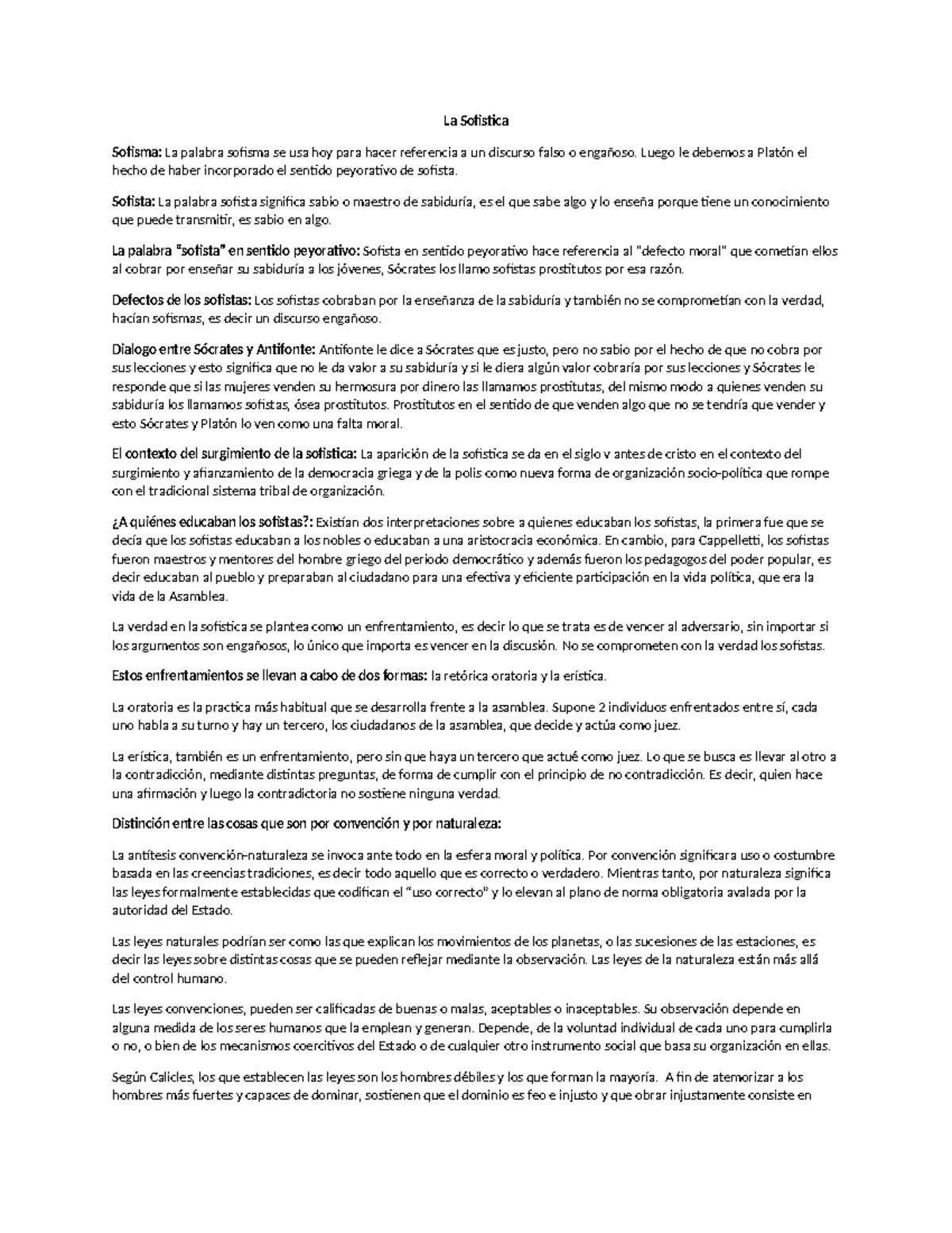 La Sofistica - La Sofistica Sofisma: La palabra sofisma se usa hoy para ...