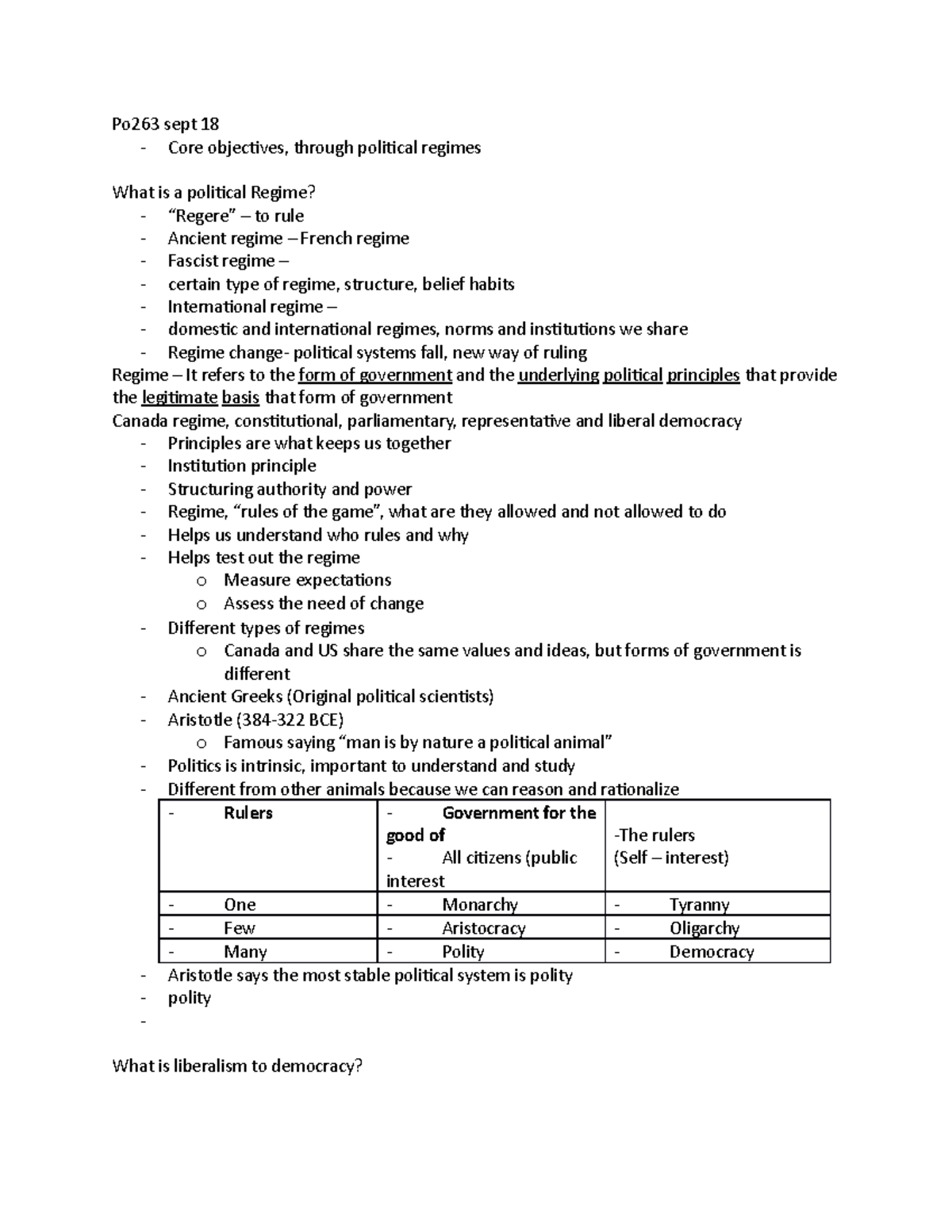 Po263 sept 18 - notes - Po263 sept 18 - Core objectives, through ...
