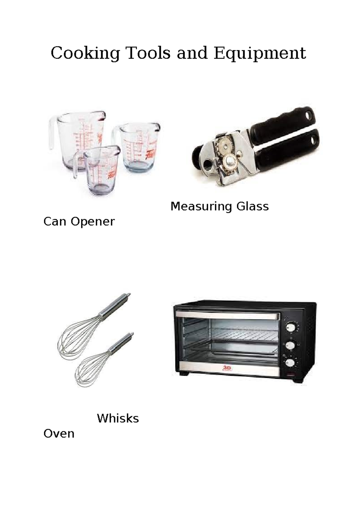 Cooking Tools and Equipment - World History 2 - Cooking Tools and ...