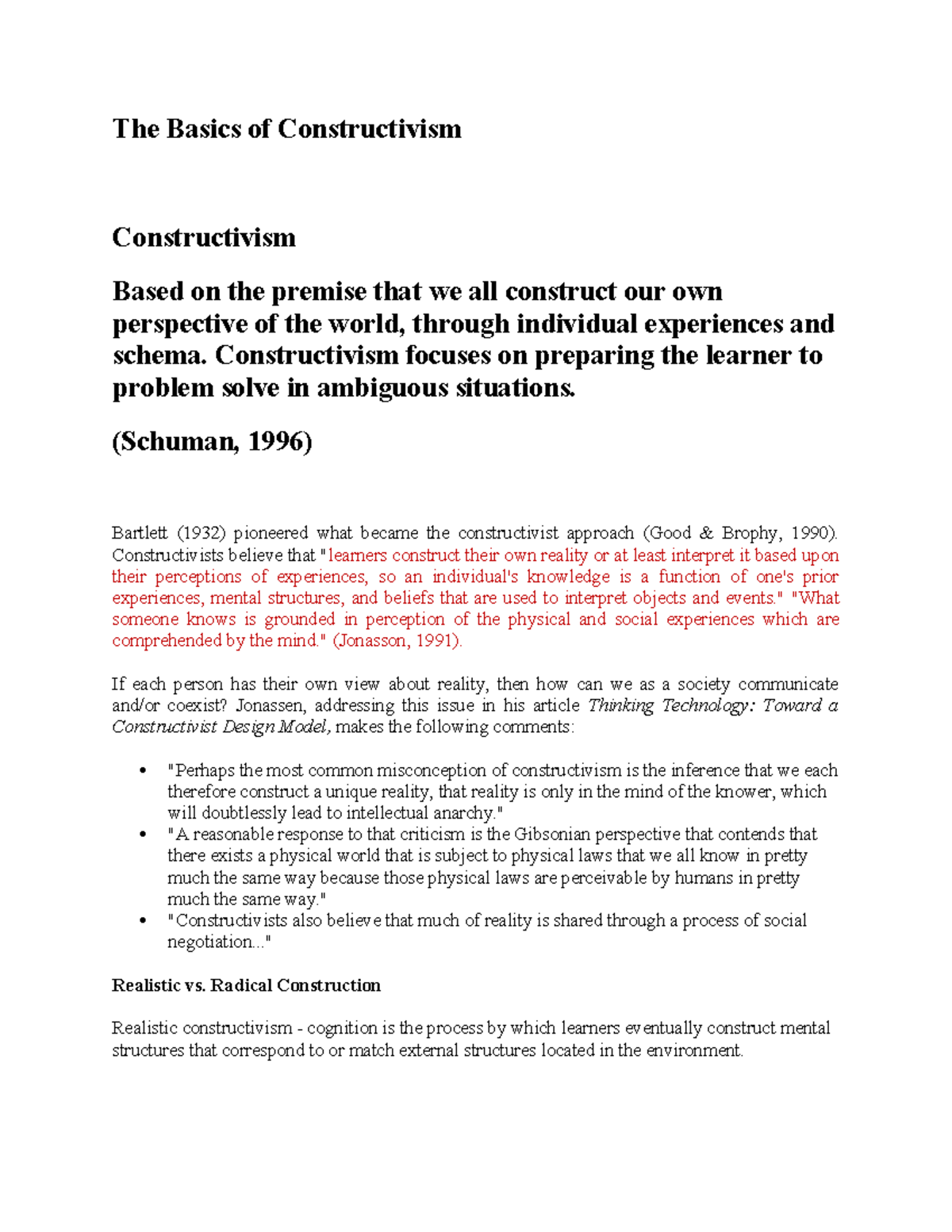 Constructivism - GOOD INFORMATION TO ACCESS - The Basics of ...