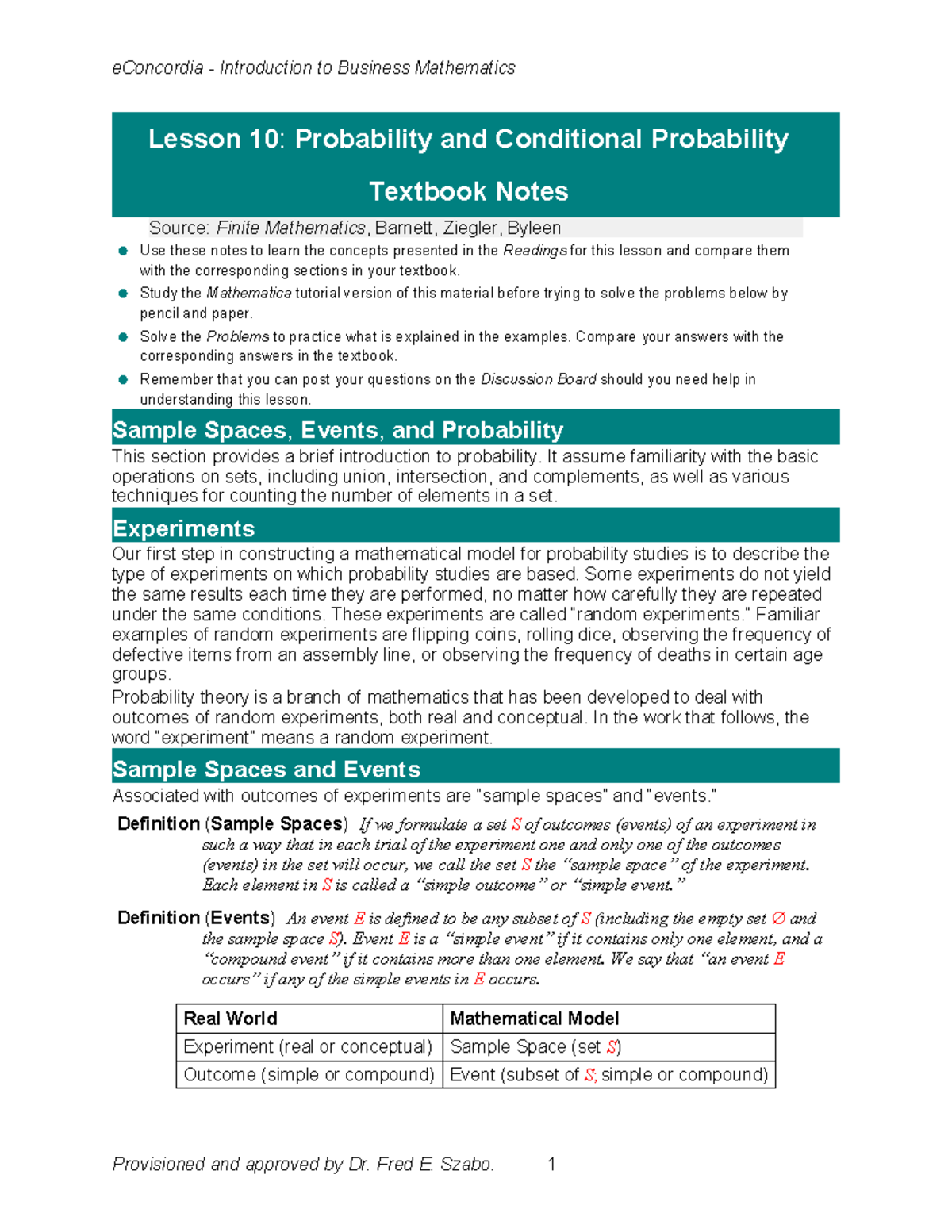 L10-Txt-Notes (Conditional Probability) - Lesson 10:Probability and ...