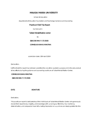 EDA sample final - Legal issues in education - INSTITUTION: MAASAI MARA ...