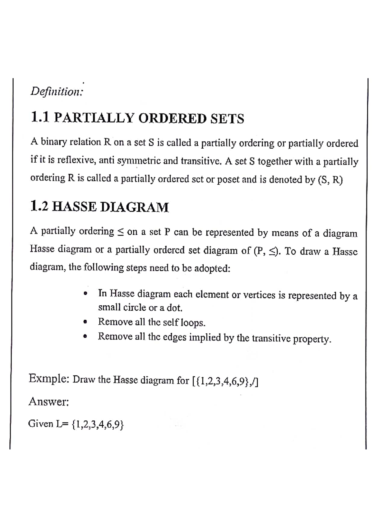G3 - Hasse diagram is the graphical representation of partially ordered ...