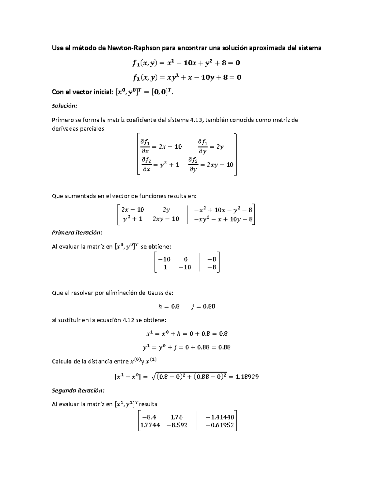 Solución Tarea Newton Raphson - Use el mÈtodo de Newton-Raphson para ...