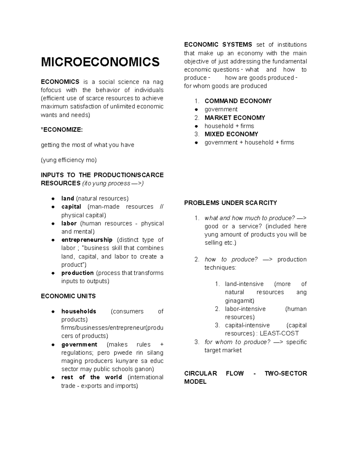 Microeconomics - MICROECONOMICS ECONOMICS is a social science na nag ...