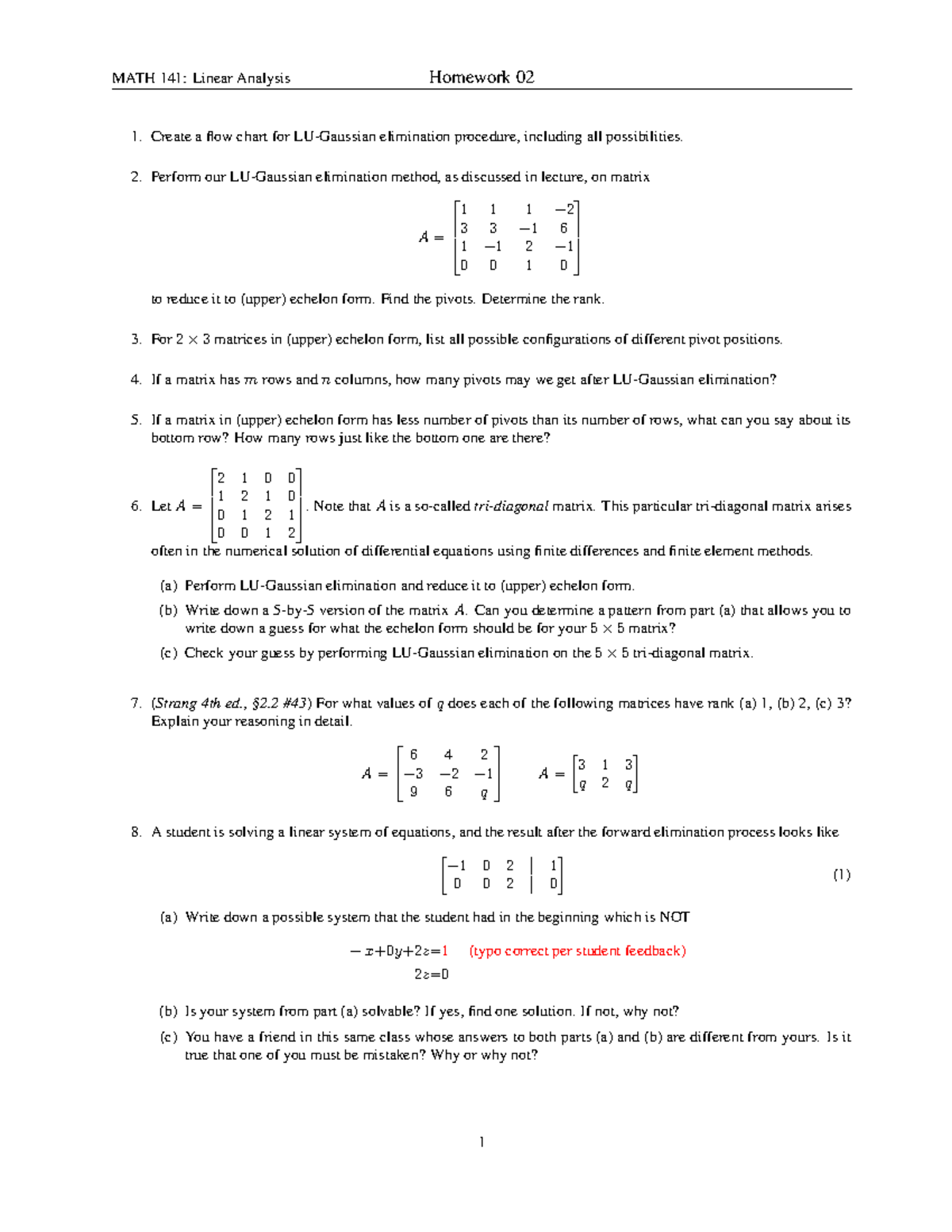 Math141-Homework 02 - Professor Lei Yue - MATH 141: Linear Analysis ...