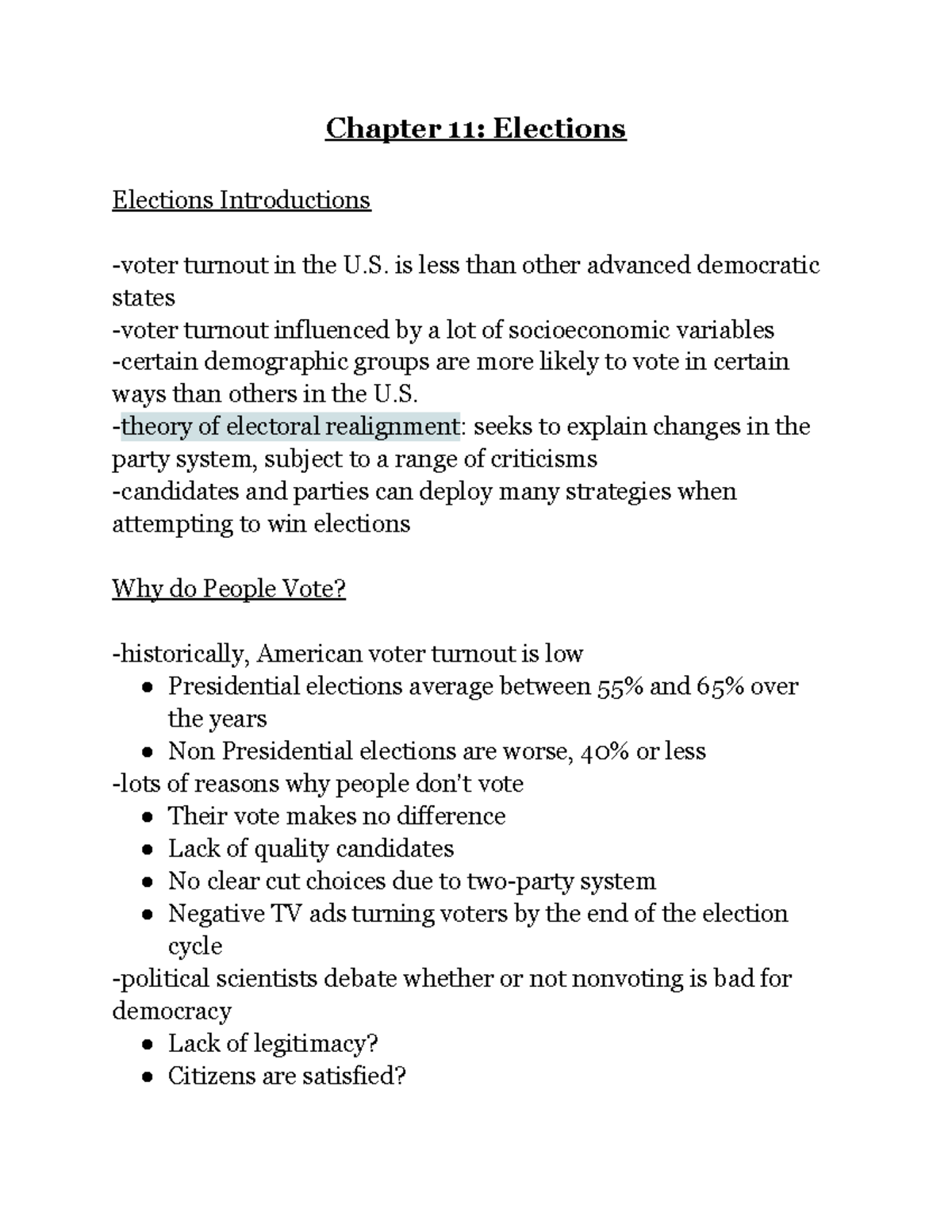 Chapter 11 Elections - Chapter 11: Elections Elections Introductions ...