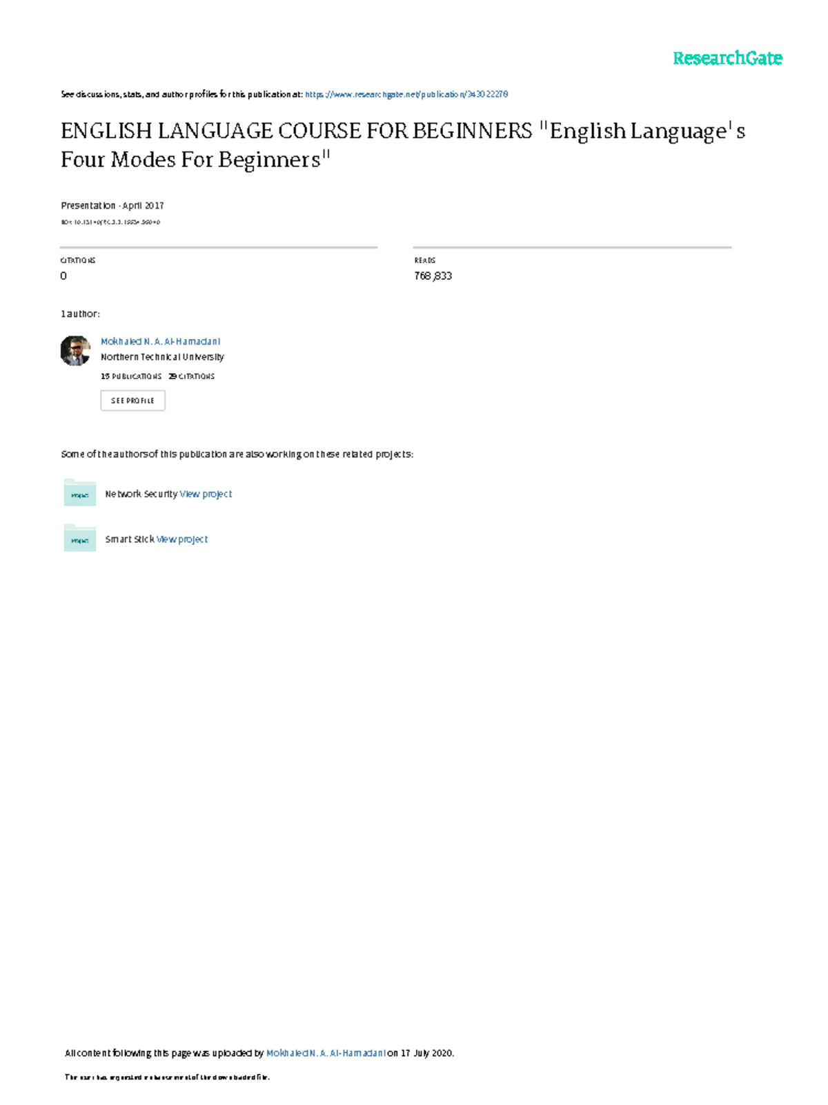 English Languages Four Modes For Beginners - See discussions, stats ...