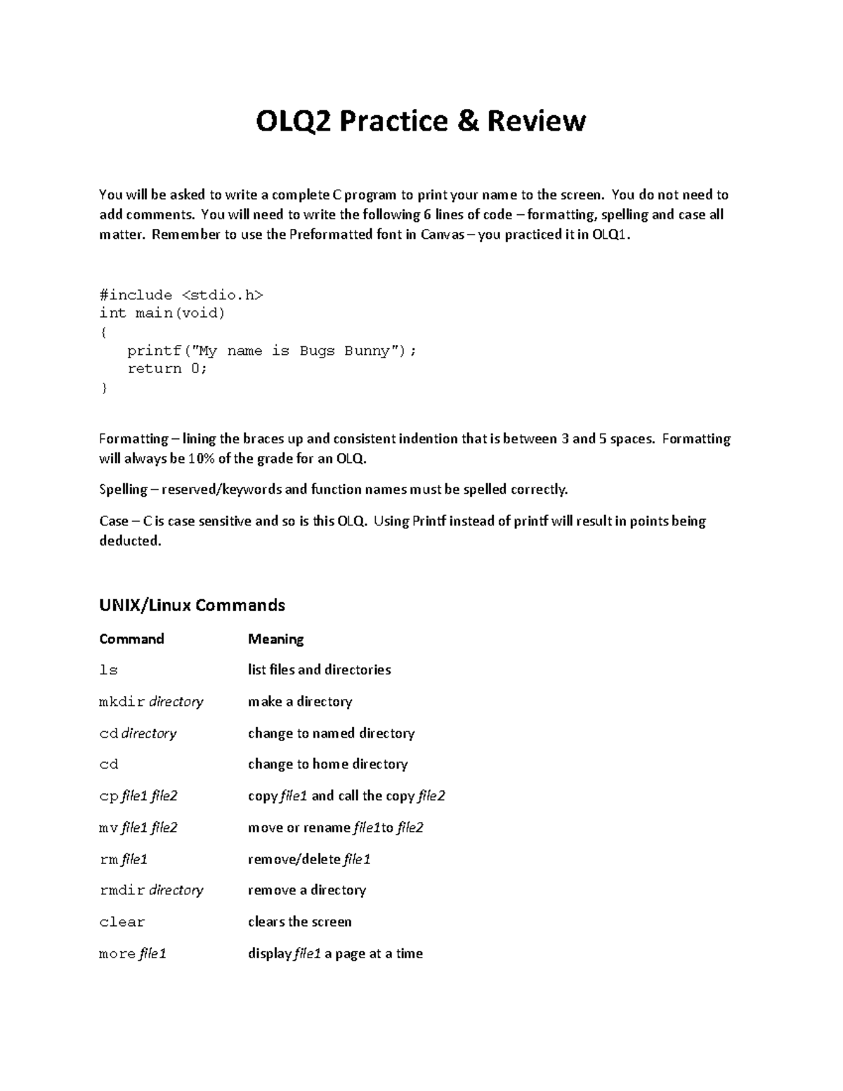 OLQ2 Practice and Review - OLQ2 Practice & Review You will be asked to ...