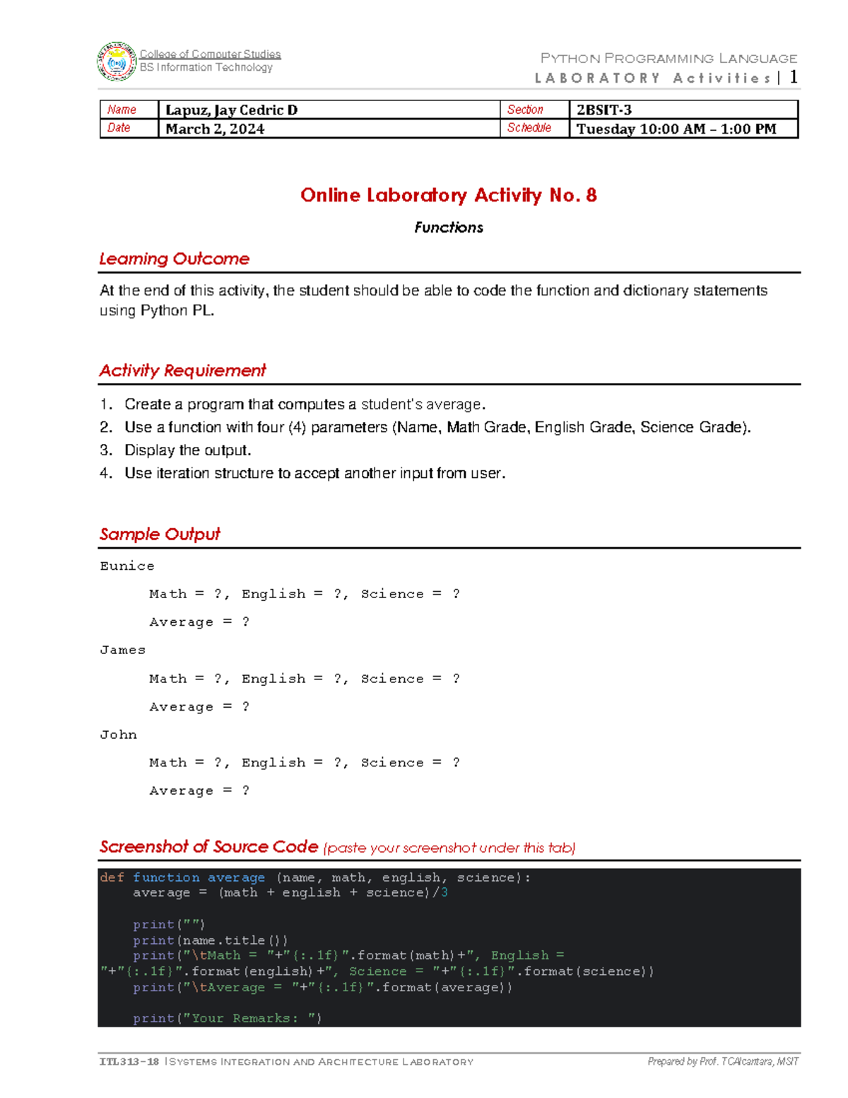 OLA-8 Lapuz Function - xzcfzsfz - Python Programming Language L A B O R ...