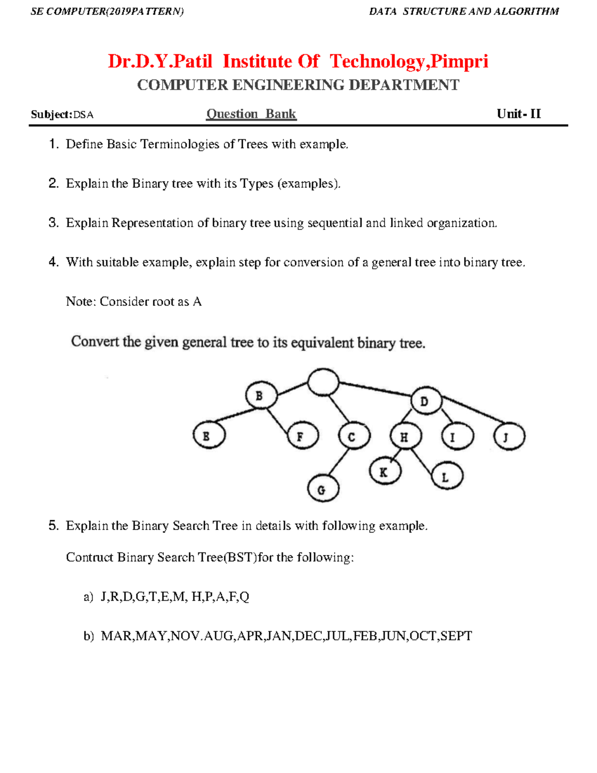 Question Bank UNIT2 - Unit 2 notes for insem - SE COMPUTER(2019PATTERN ...