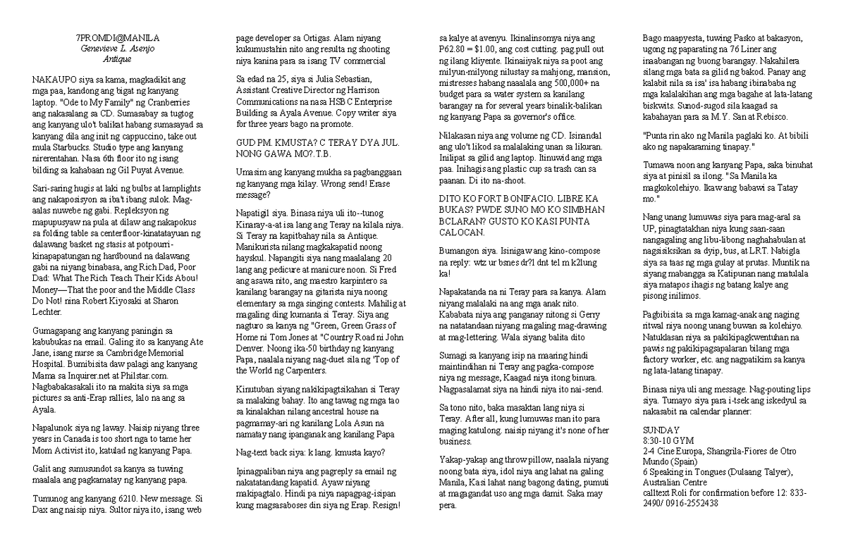 Promdi@manila By Genevieve L. Asenjo - 7PROMDI@MANILA Genevieve L ...