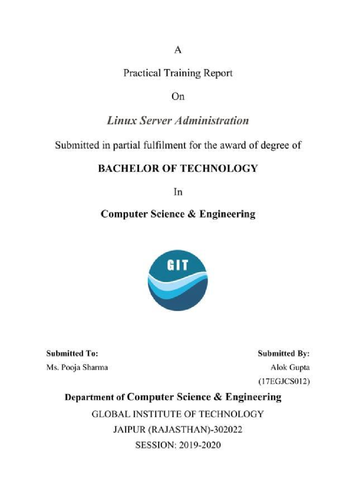 Slidesaver - THIS IS PROJECT REPORT - A Practical Training Report On Linux Server Administration ...