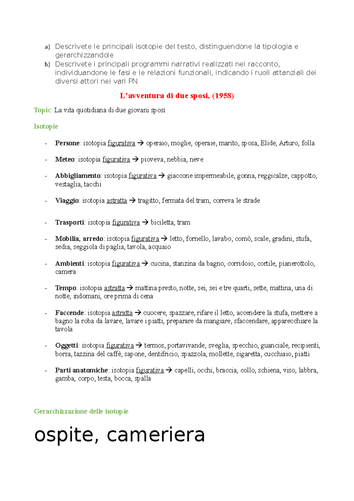 Analisi testo Carlotta Maria Gigli - a) Descrivete le principali ...