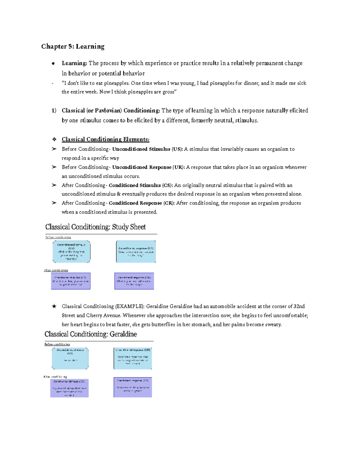 Psychology Notes 2 - These are from the lecture slides of Chapters 5-8 ...