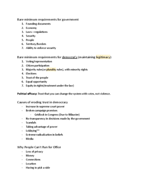 PSC 101 - Exam 2 Lecture Notes Part 1 - Courts Courts: settle disputes ...