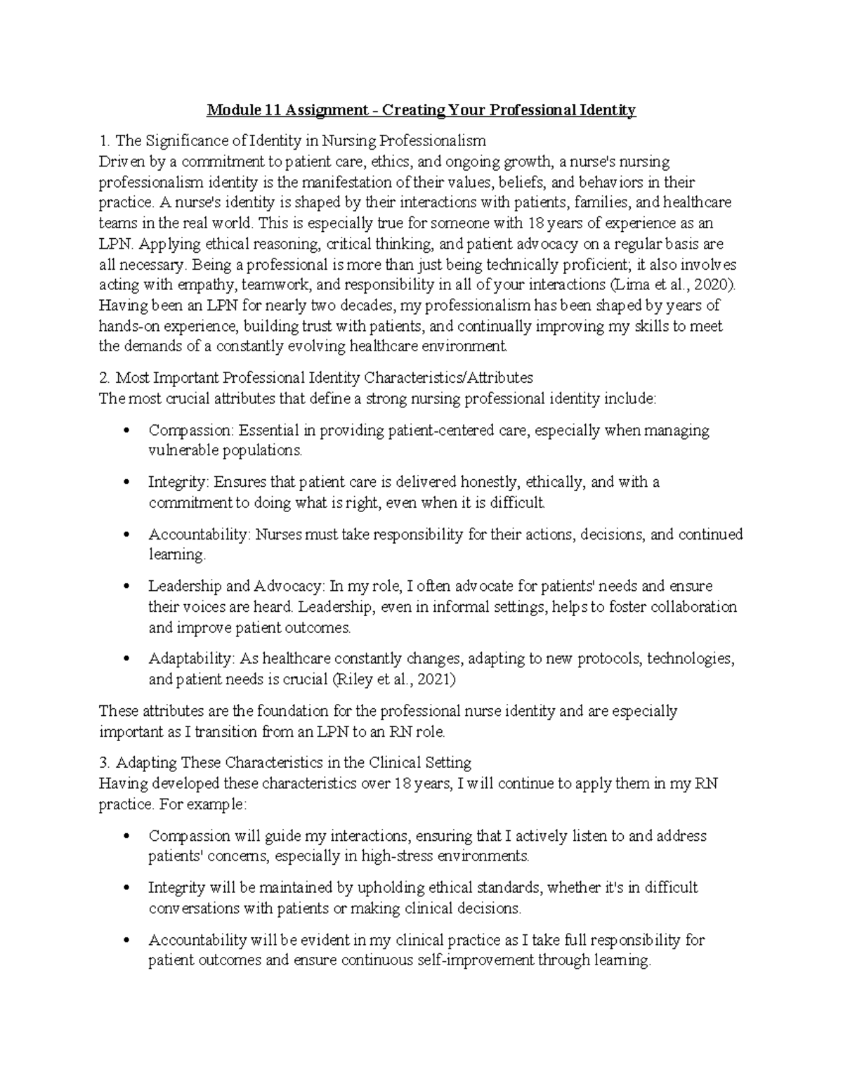 Module 11 Assignment - Creating Your Professional Identity - The ...