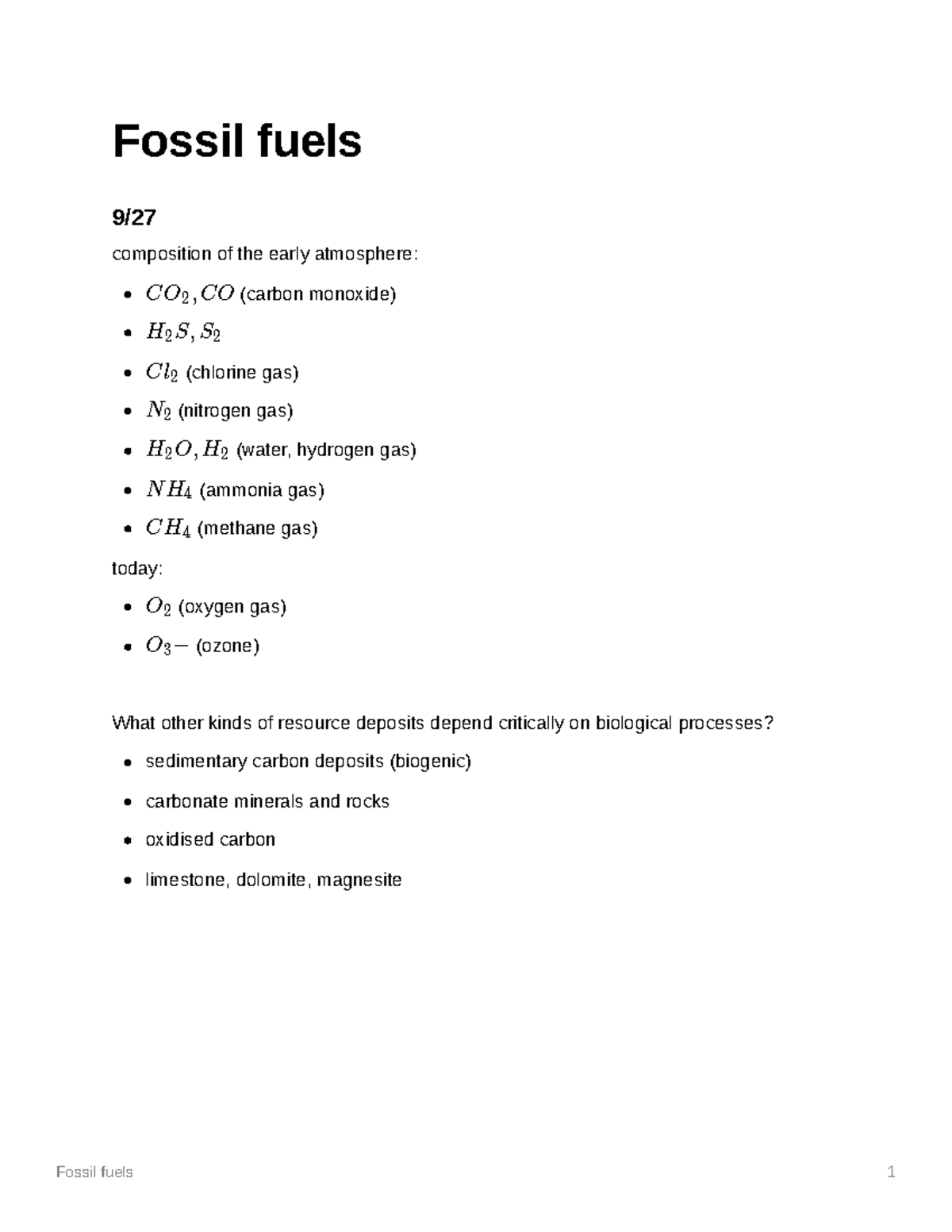Wk 4 Tuesday 9-27-22 - Lecture notes, Professor Peter Kelemen - Fossil ...