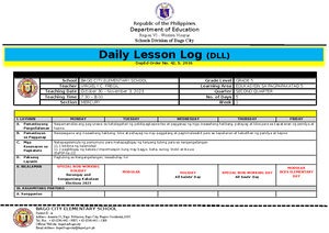 DLP 4 - LESSON PLANS - DETAILED LESSON PLAN DLP No. 4 Learning Area ...