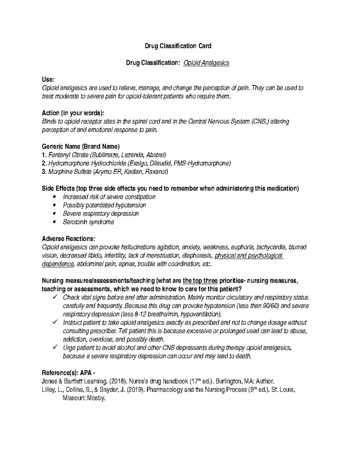 Drugcards - This document contains drug cards needed - Drug ...