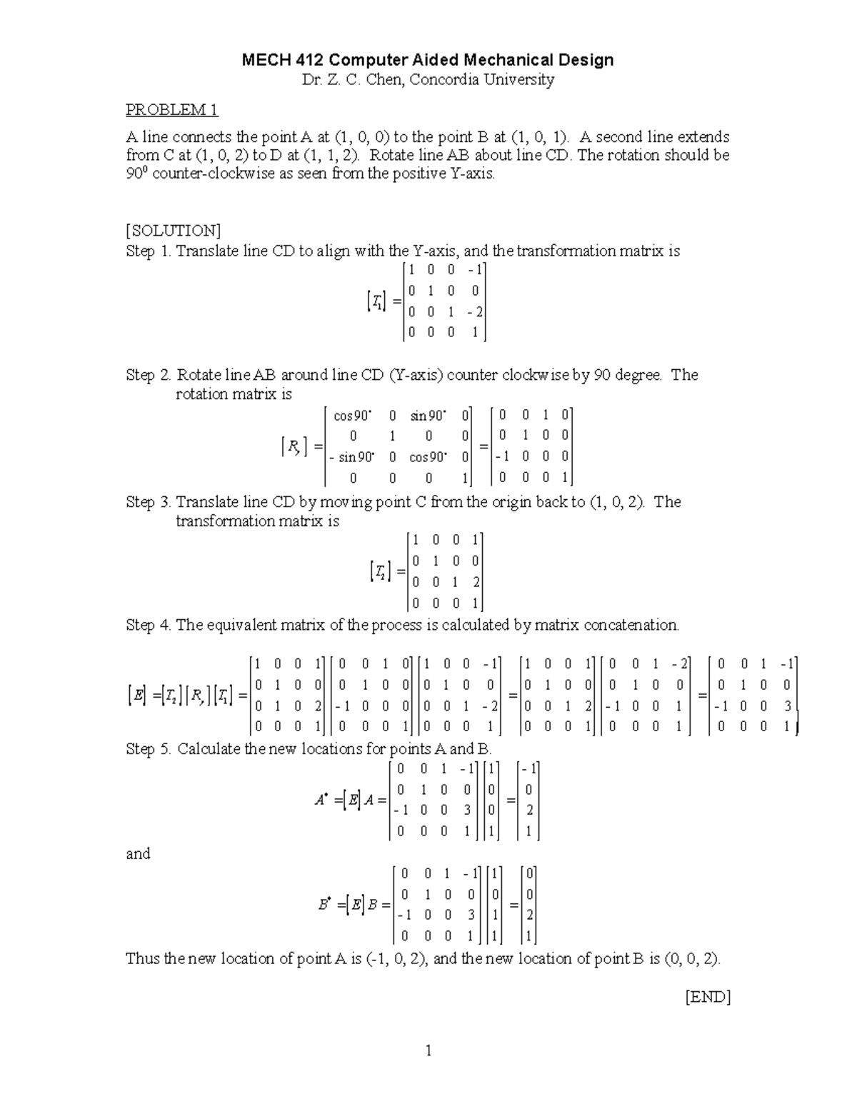 7-example - example - MECH 412 Computer Aided Mechanical Design Dr. Z ...