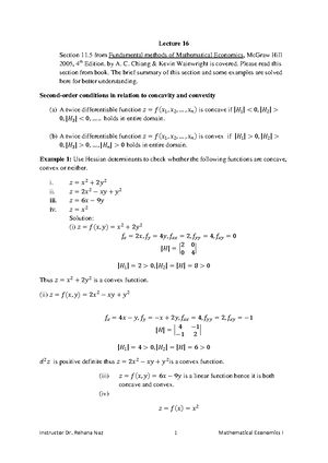 Lecture 9, Partial derivatives in Micro Economics 2020 - Lecture 9 ...