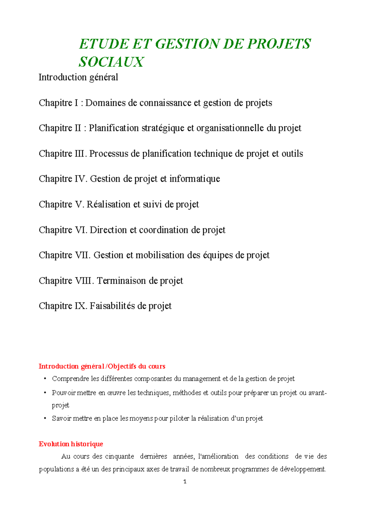 Etude des projets sociaux UPDL - ETUDE ET GESTION DE PROJETS SOCIAUX ...