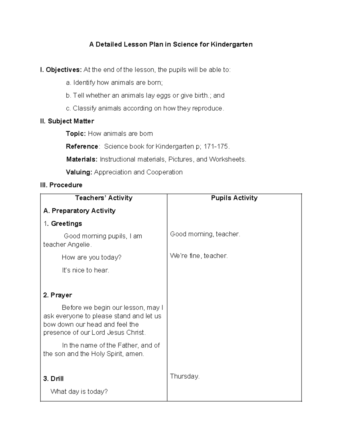 DLP-HOW ARE Animals BORN - A Detailed Lesson Plan in Science for ...