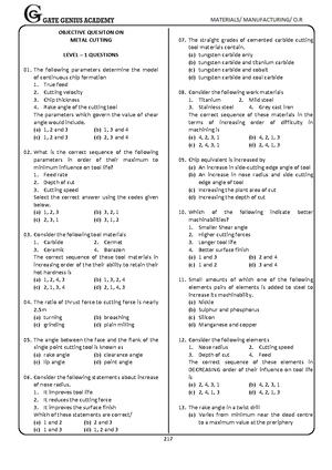 1) Metal Casting gate notes for students - OBJECTIVE QUESITON ON METAL ...