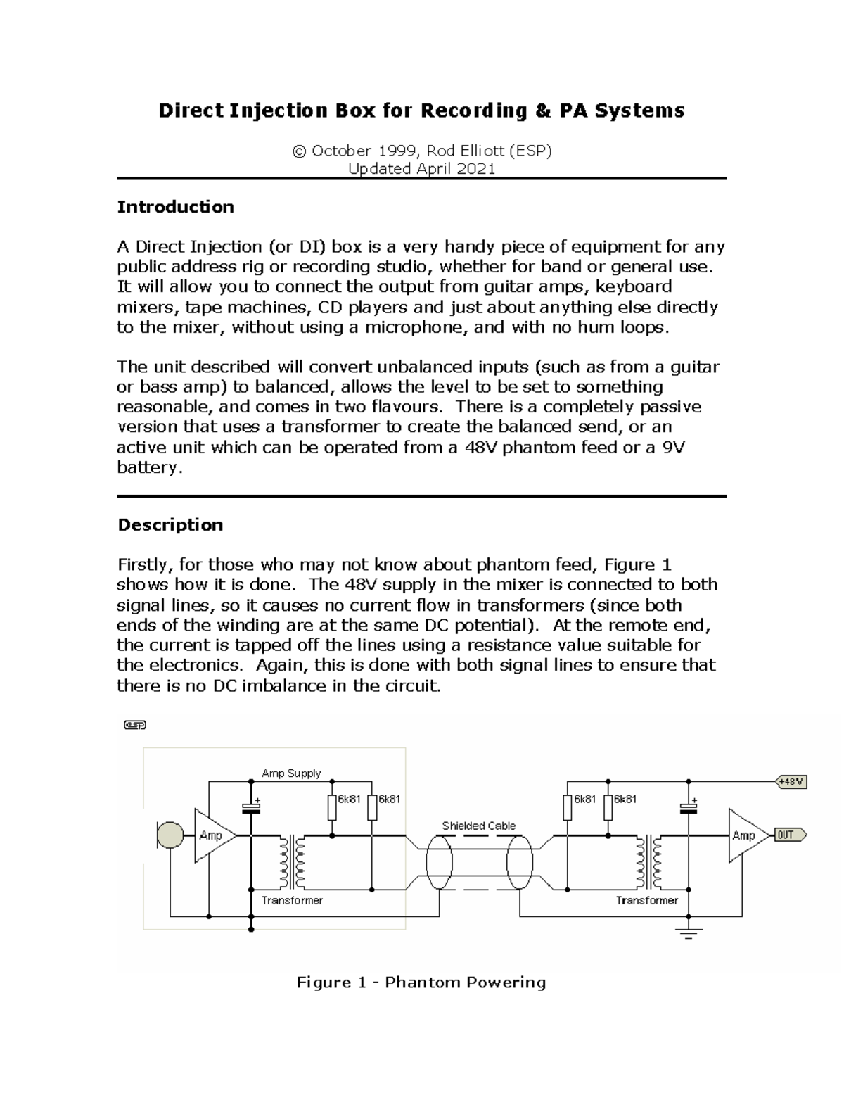 Caja directa - Direct Injection Box for Recording & PA Systems ...