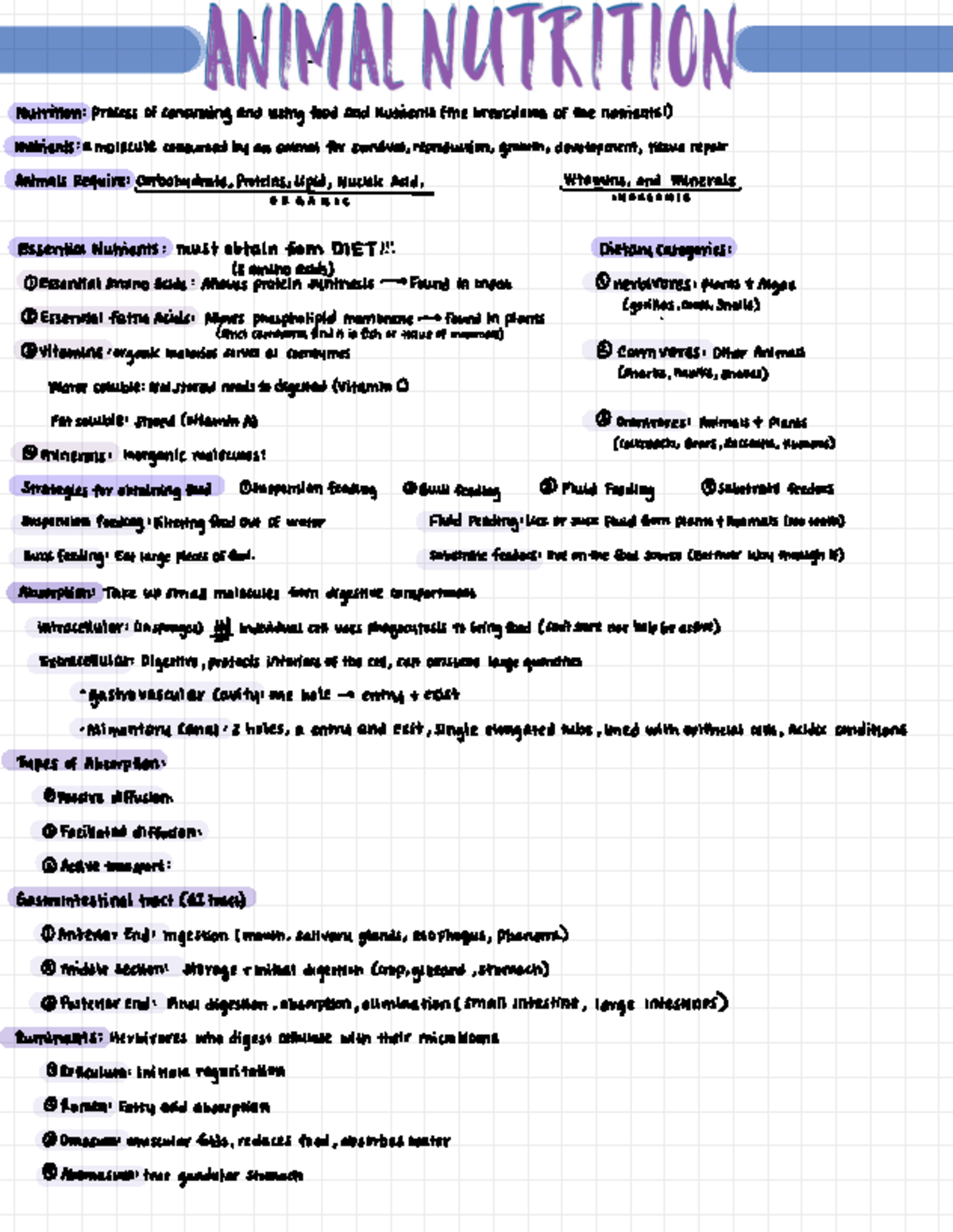 Animal Nutrition - I I a [ Nutrition : process of consuming and using ...