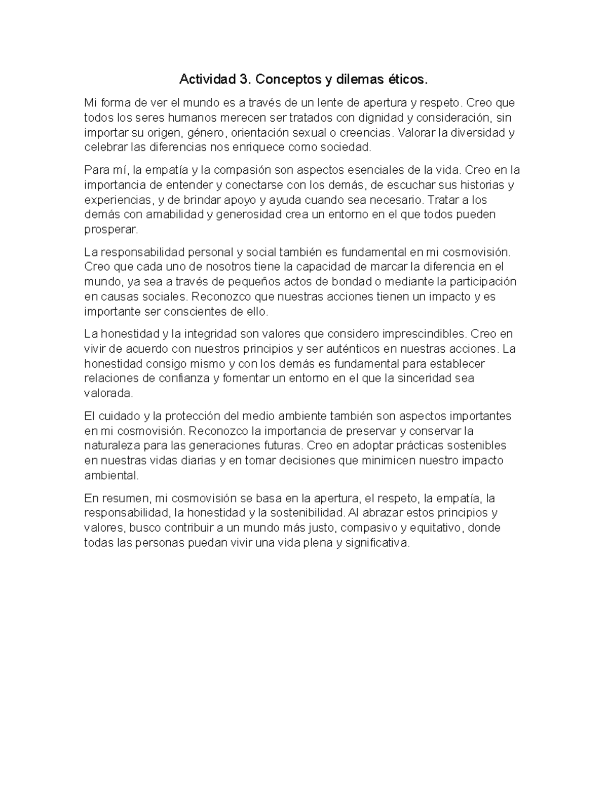Actividad 3. Conceptos y dilemas éticos - Actividad 3. Conceptos y ...