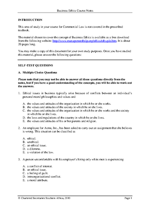 Ethics Assignment - DEPARTMENT OF PUBLIC MANAGEMENT AND LOCAL ...