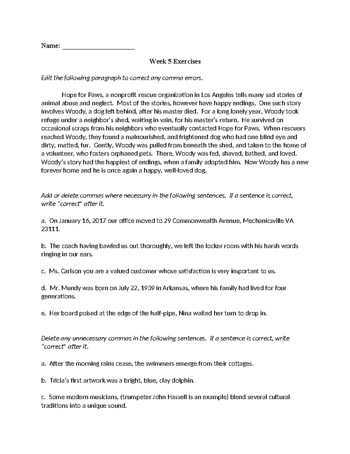 Week 5 Worksheet - Name: _____________________ Week 5 Exercises Edit ...