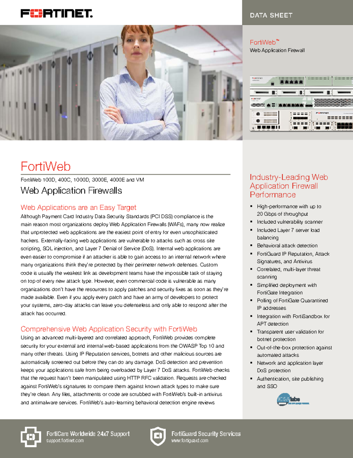 Datasheet Forti Web DS 1000D - Industry-Leading Web Application ...