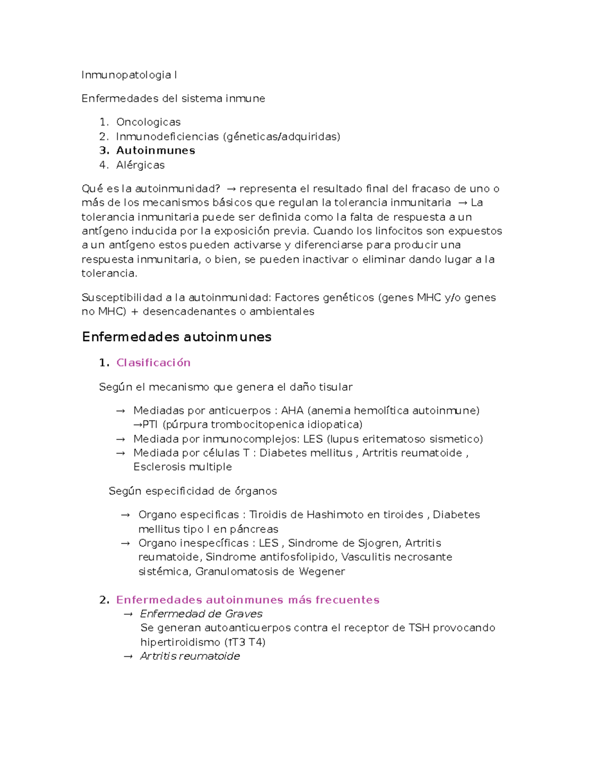 Resumen S2 Inmuno - Solemne 2 parte 1 - Inmunopatologia I Enfermedades ...