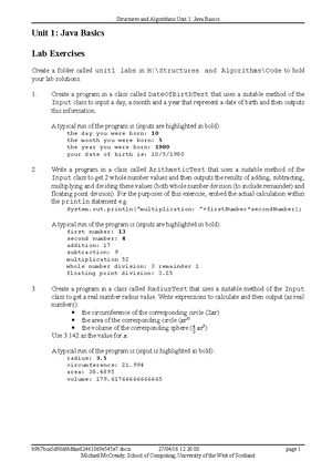 Unit3 additional lab exercises - Structures and Algorithms Unit 3 ...