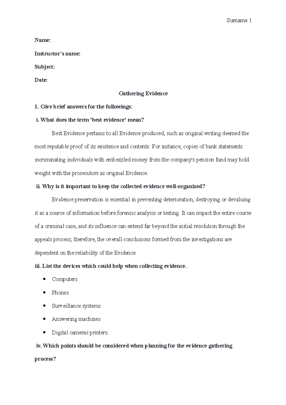 849281 Forensic Accounting - `Gathering evidence - JKUAT - Studocu