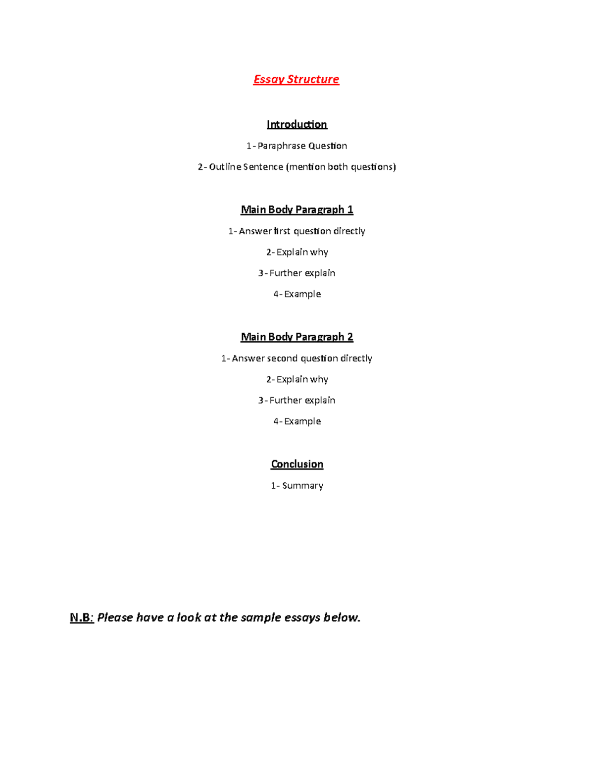 8. Direct or Double questions - Essay Structure Introduction 1 ...