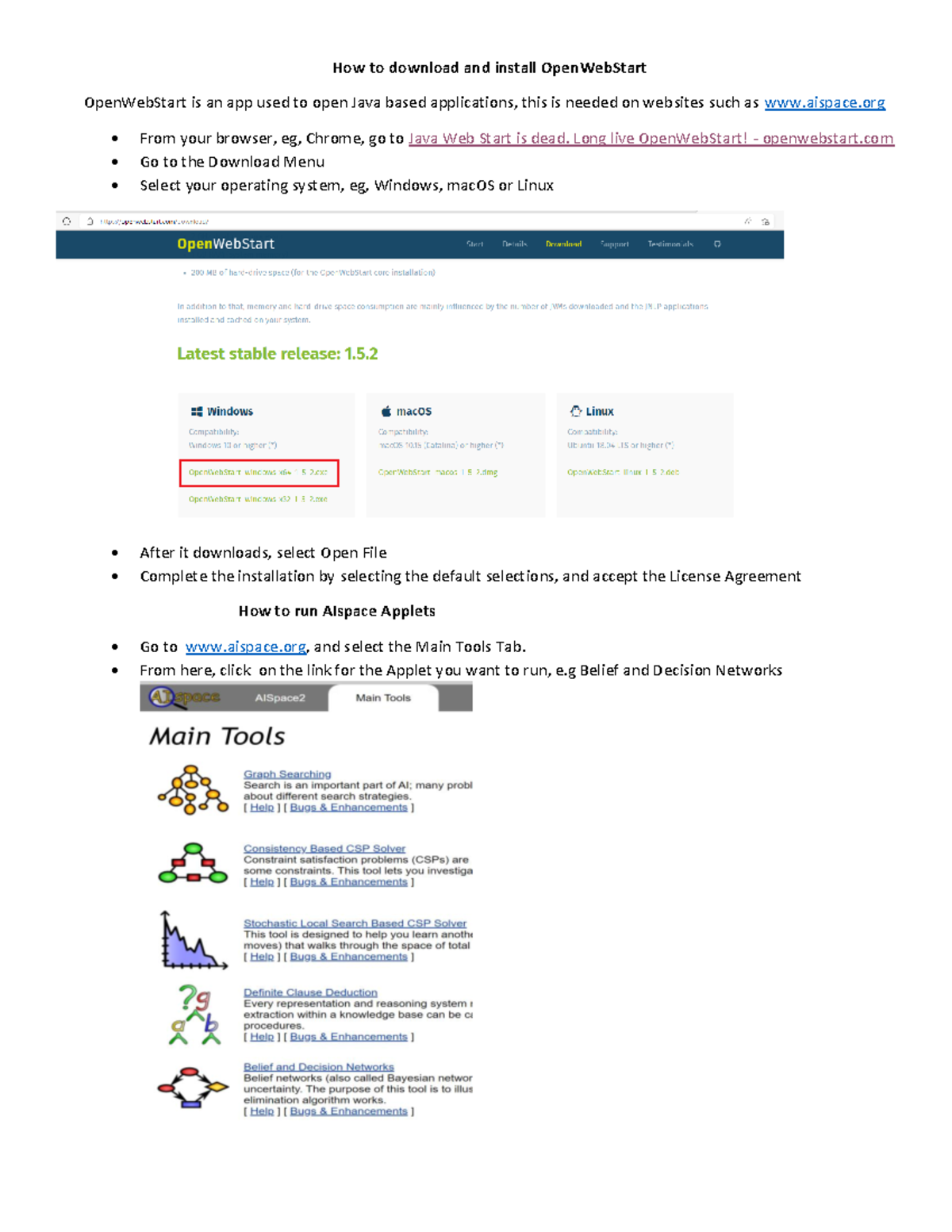 Running AIspace Using Open Web Start - How to download and install ...