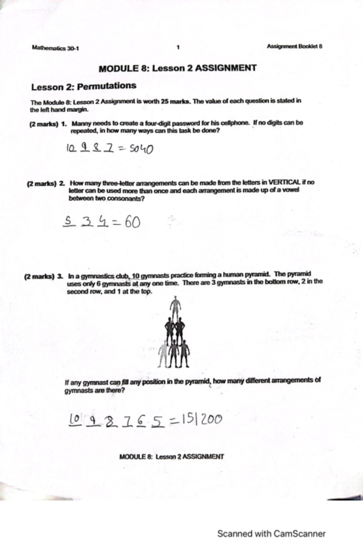 Module 8 lesson 2 - important work - Math 0115 - Studocu