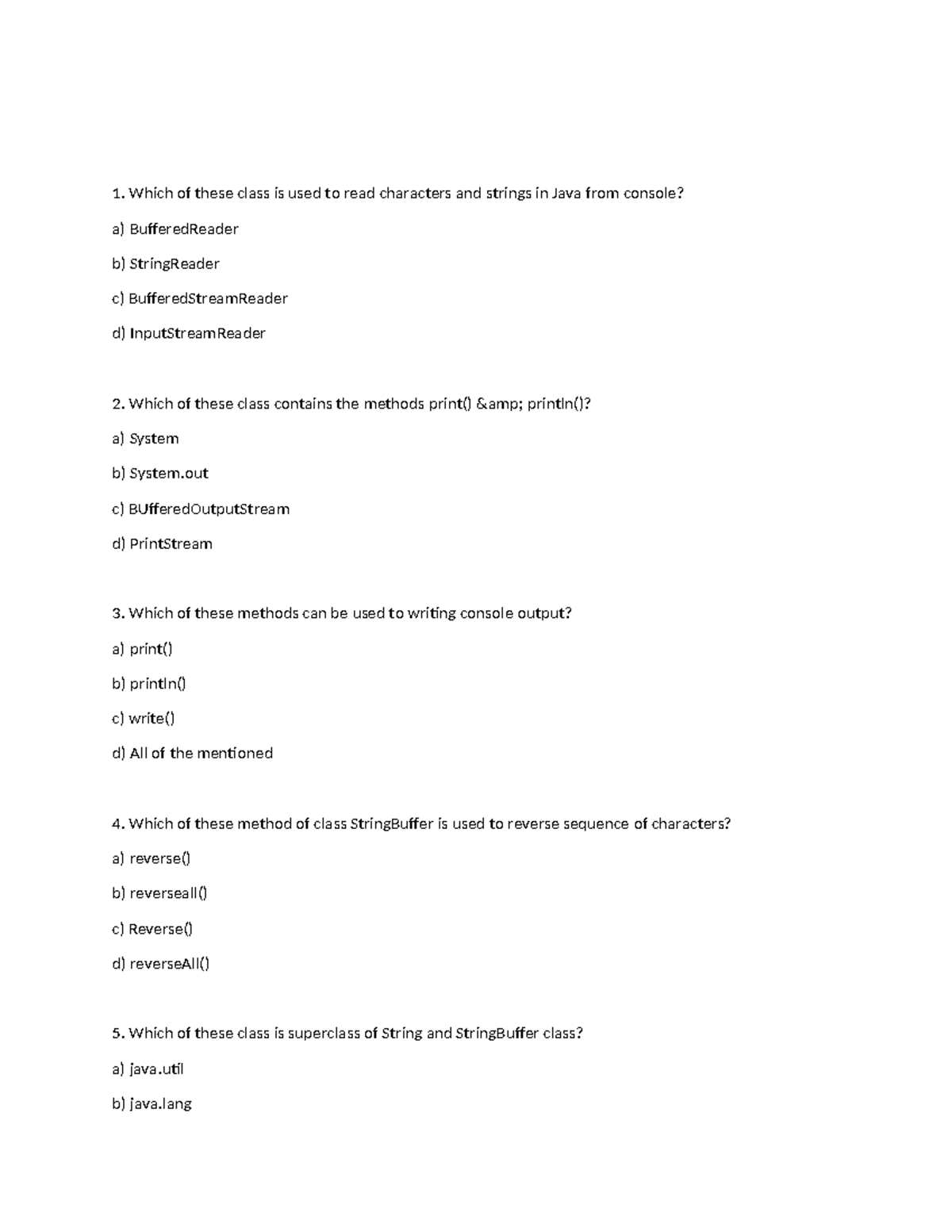 JAVA UNIT-IV Online BITS - Which of these class is used to read ...