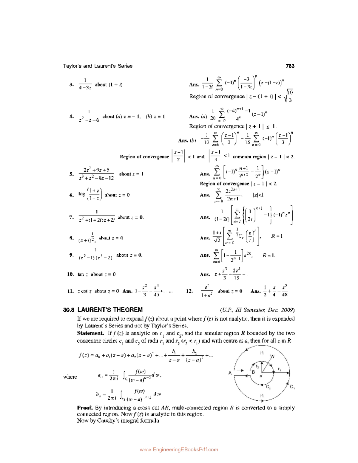 Complex 6 - and Series 783 about of convergence about Region of ...